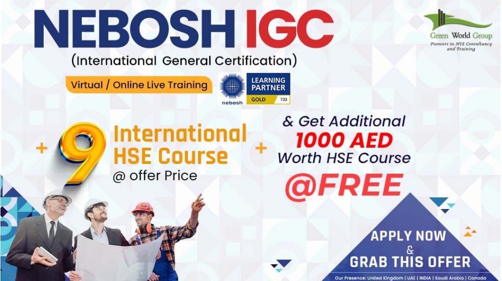 NEBOSH Course in Dubai & Abu Dhabi, UAE | NEBOSH Gold Learning Partner | Green World Group