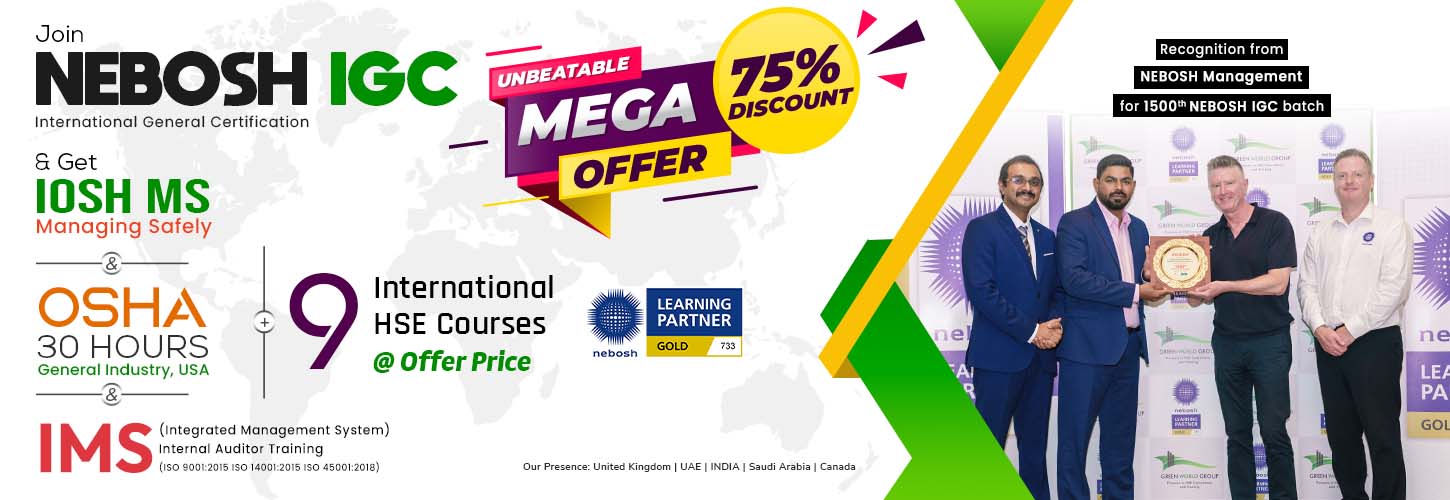 NEBOSH Course in Dubai & Abu Dhabi, UAE | NEBOSH Gold Learning Partner | Green World Group