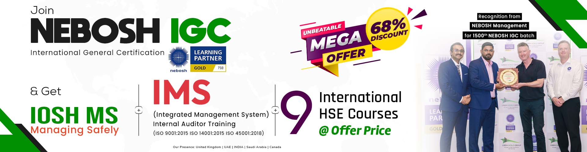 NEBOSH Course in Dubai & Abu Dhabi, UAE | NEBOSH Gold Learning Partner | Green World Group